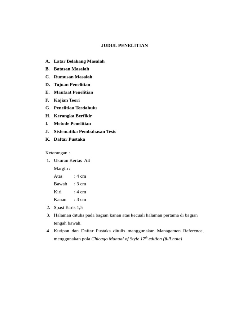 Format Proposal | PDF | Sejarah
