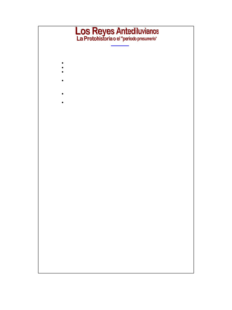 Los Reyes Antediluvianos | PDF | Mesopotamia | Sumeria