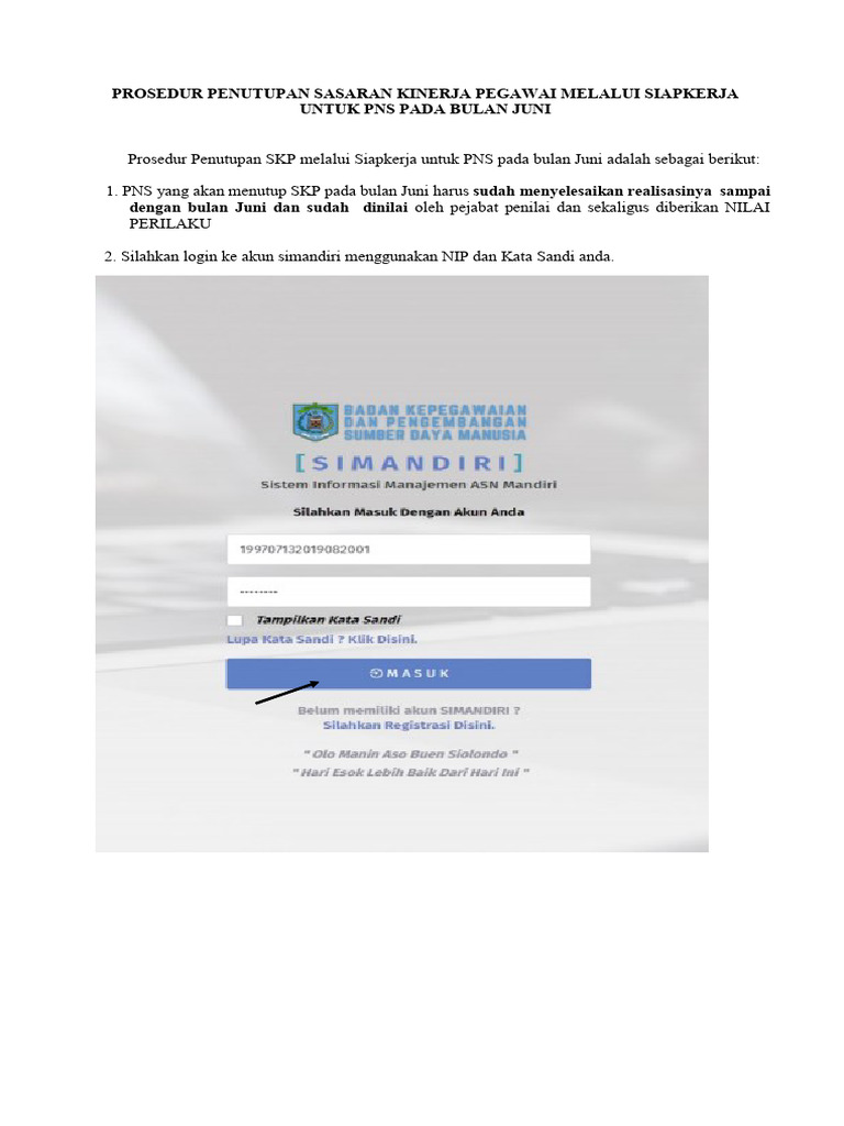 Prosedur Penutupan SKP Pada Bulan Juni | PDF
