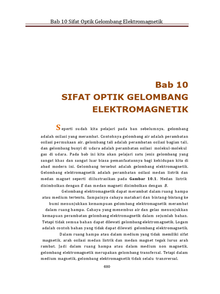 Sifat Optik Gelombang Elektromagnetik (Bag. 1) | PDF | Metode & Bahan ...