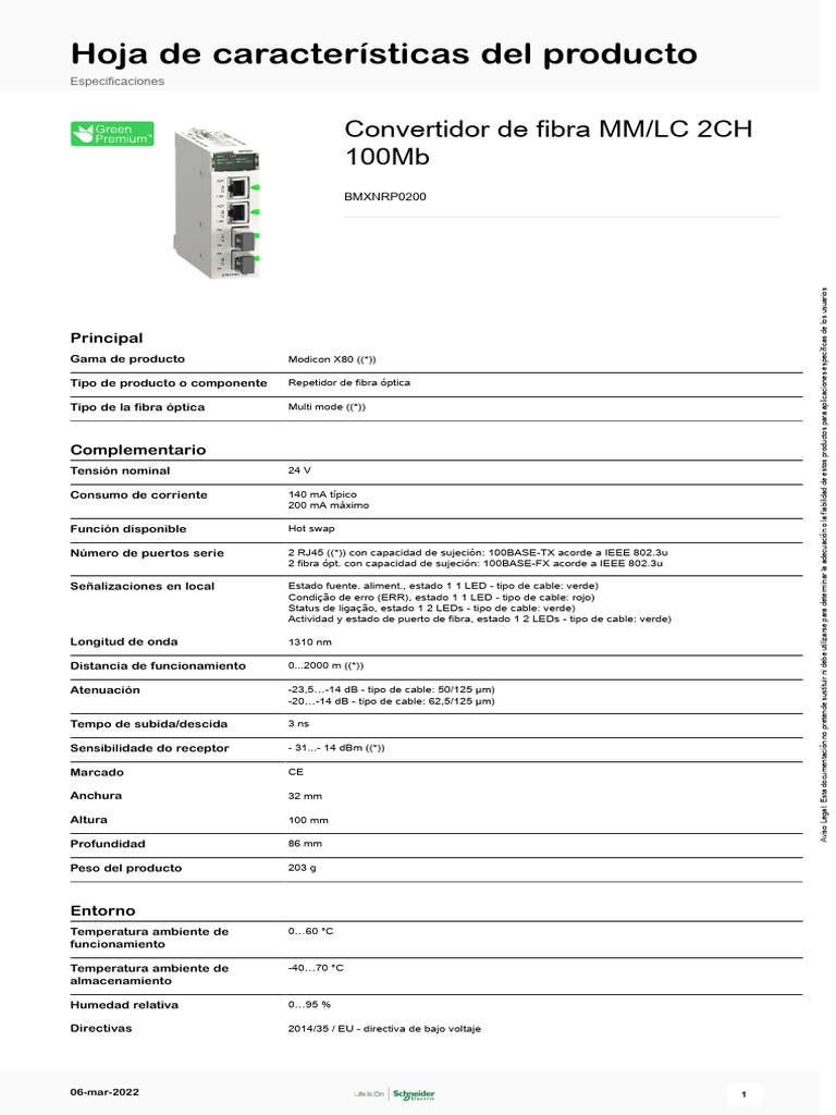 Módulos Modicon x80 - BMXNRP0200 | PDF | Diodo emisor de luz | Electrónica