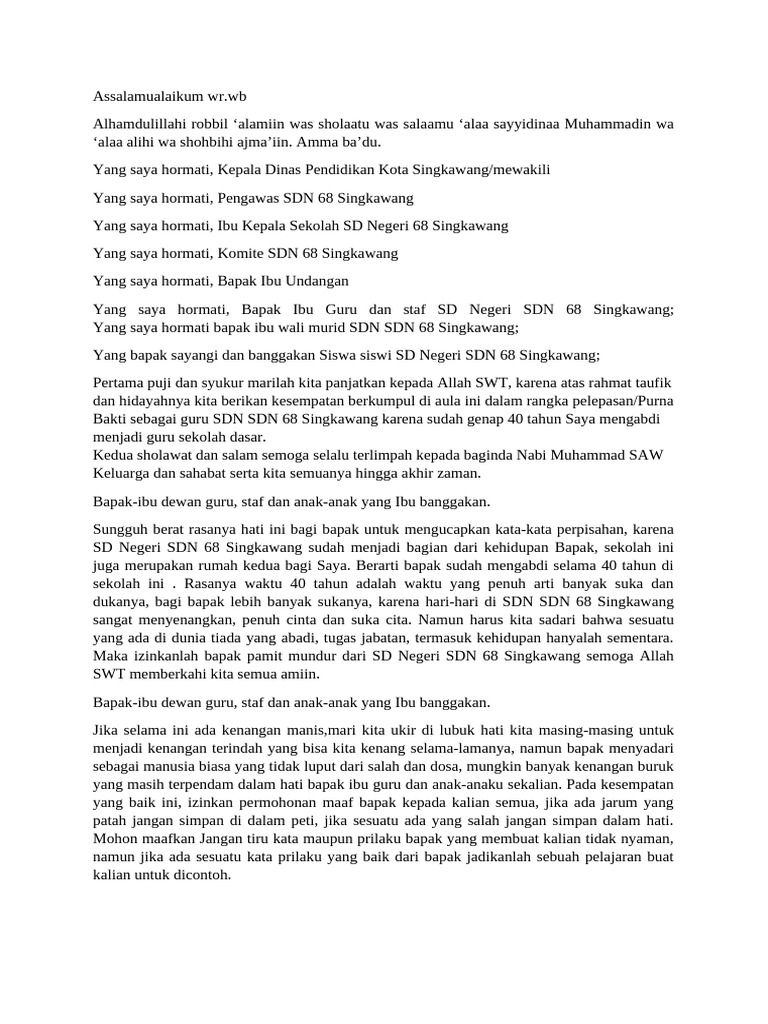 Perpisahan Guru SDN 68 Singkawang | PDF | Karier & Perkembangan | Pengembangan Diri