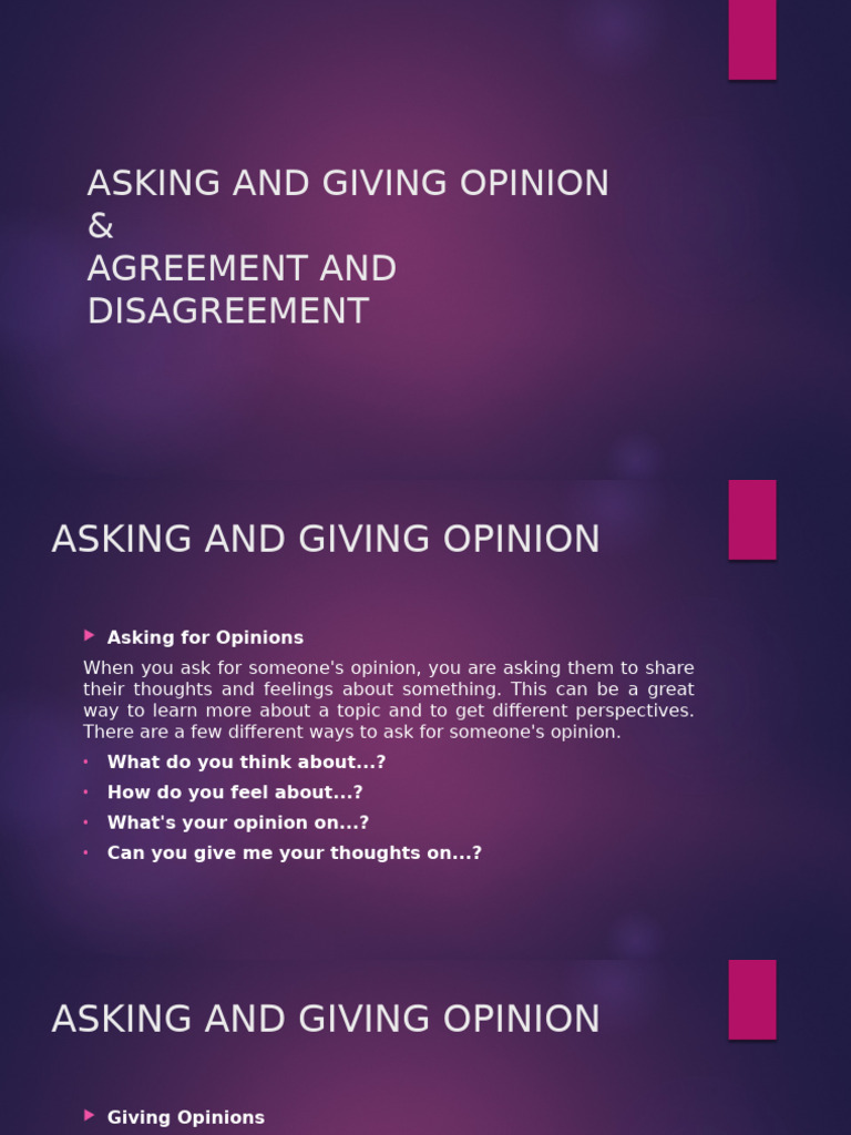Asking and Giving Opinions Guide | PDF | Career & Growth | Language ...