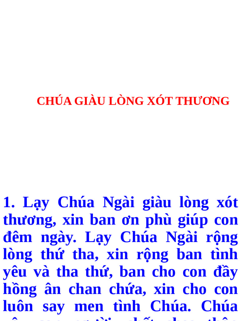 Chúa Giàu Lòng Xót Thương | PDF