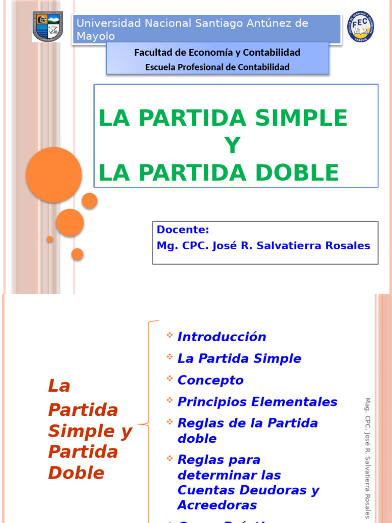 Partida Simple y Doble en Contabilidad | PDF | Contabilidad | Business