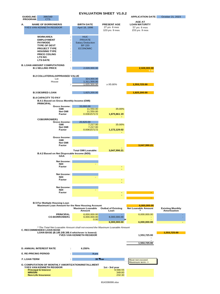 Hdmf-Evaluation-Sheet-V1 0 3-8 1 2023 | PDF | Interest | Government ...