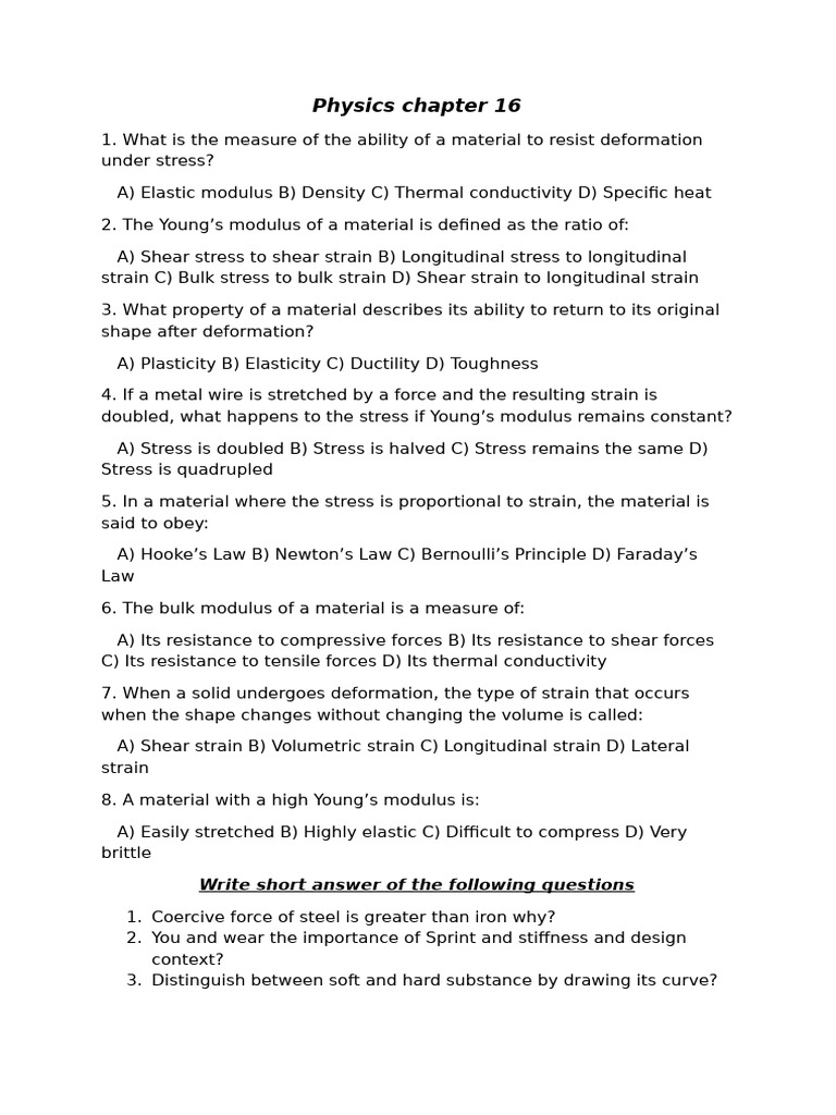 Physics Chapter 16 | PDF