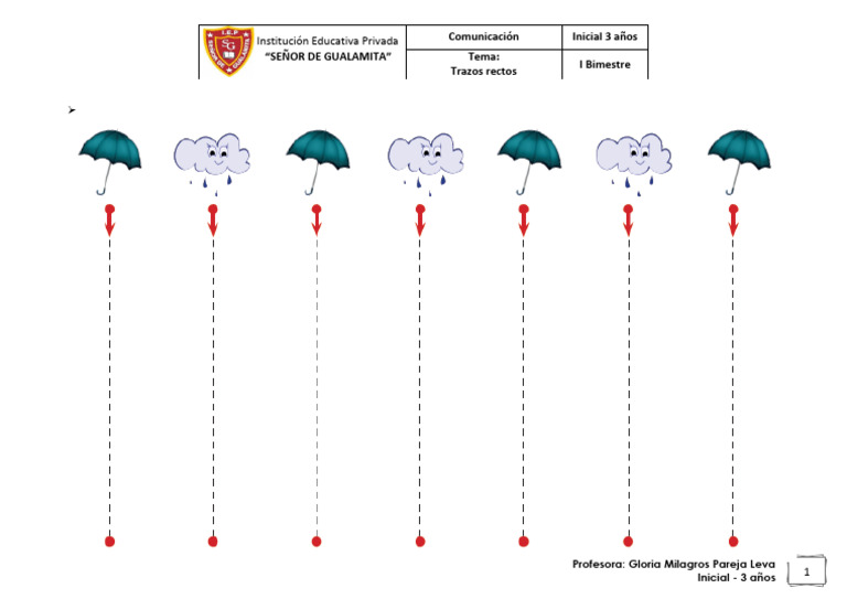 Trazos Rectos 01 - 3 Años | PDF