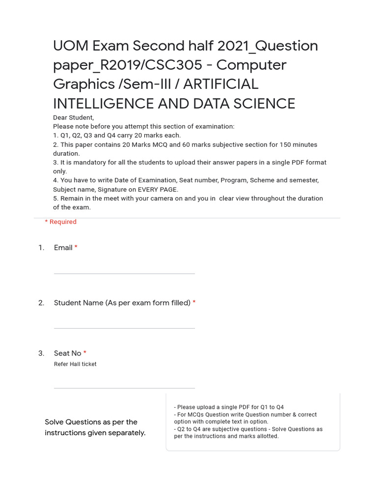 Ads Sesem3 Qp 2021 Sem3 | PDF | Multiple Choice | Computing