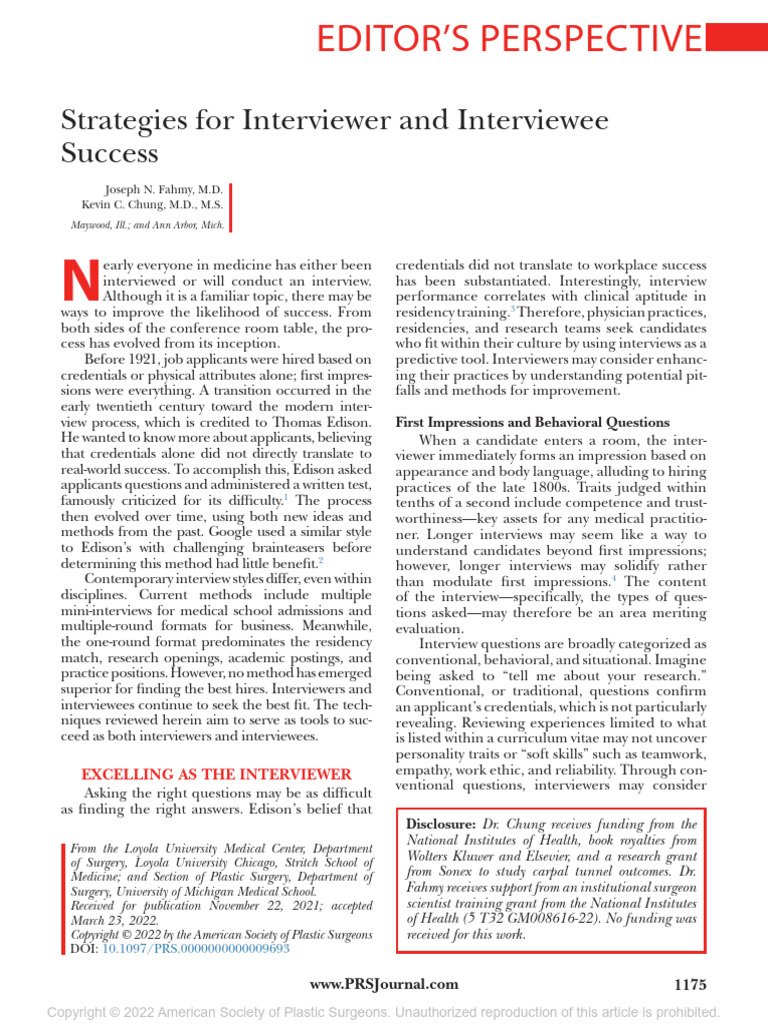 Strategies For Interviewer and Interviewee Success.1 | PDF | Interview