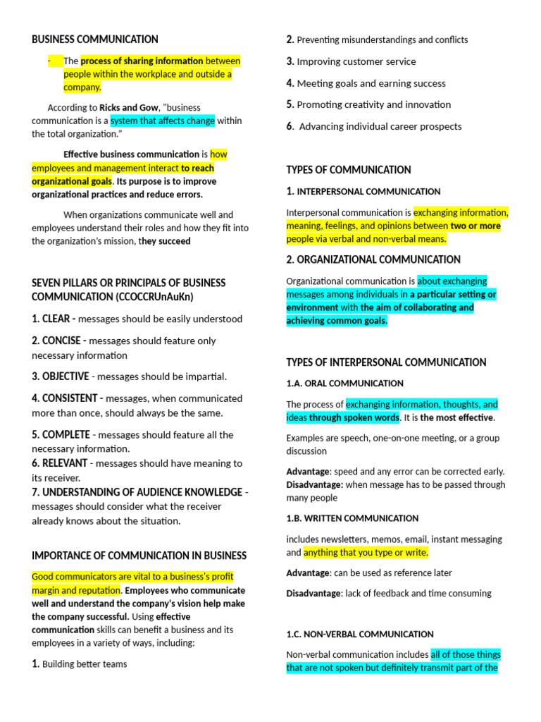 Effective Business Communication Guide | PDF | Communication | Nonverbal Communication