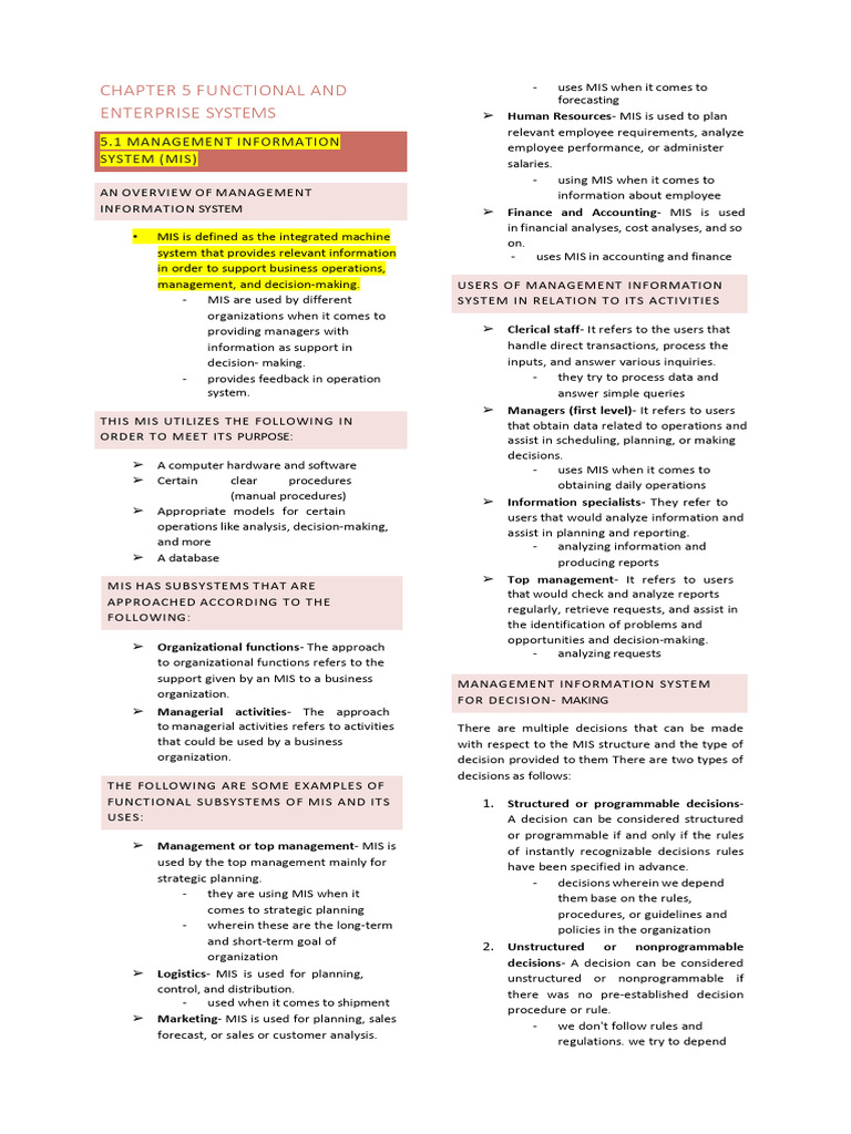 Overview of Management Information Systems | PDF | Customer ...