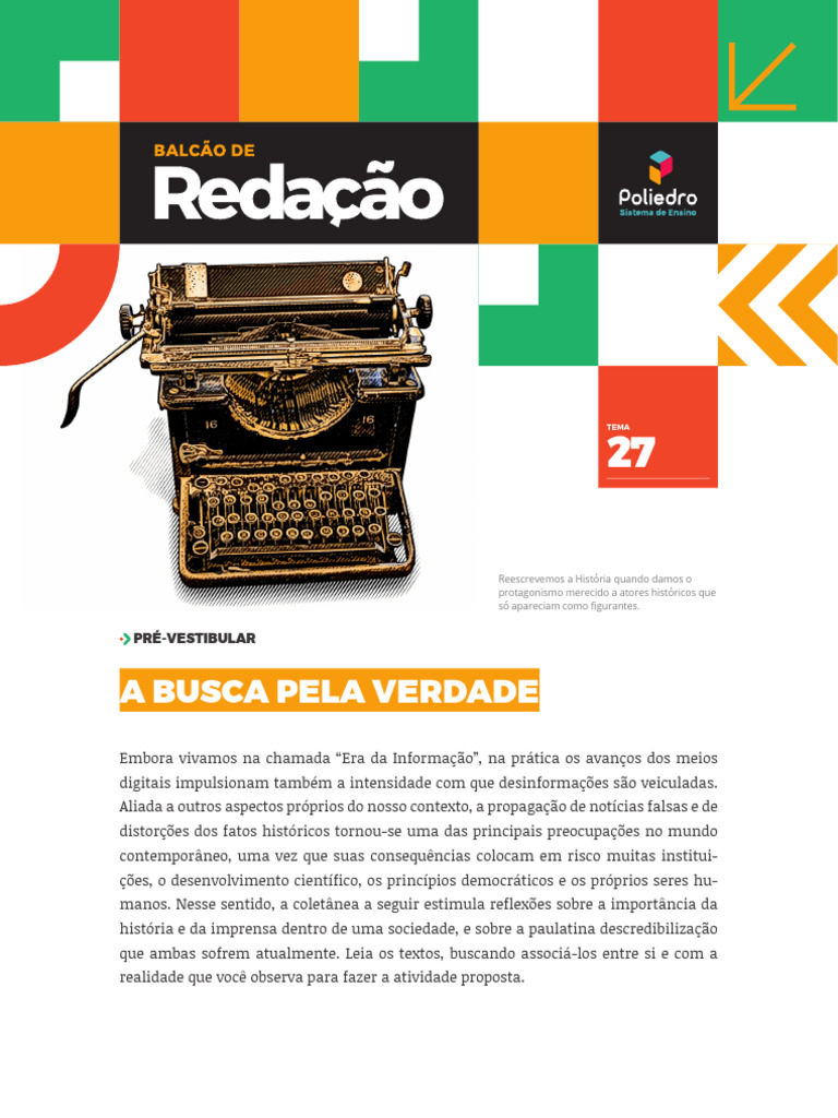 27 - A Busca Pela Verdade - 46 Tipo - 58 Dissertação Argumentativa ...