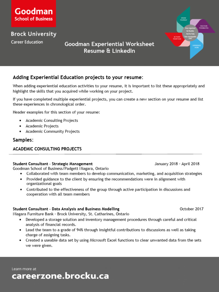 Enhancing Resumes with Experiential Projects | PDF | Linked In | Résumé