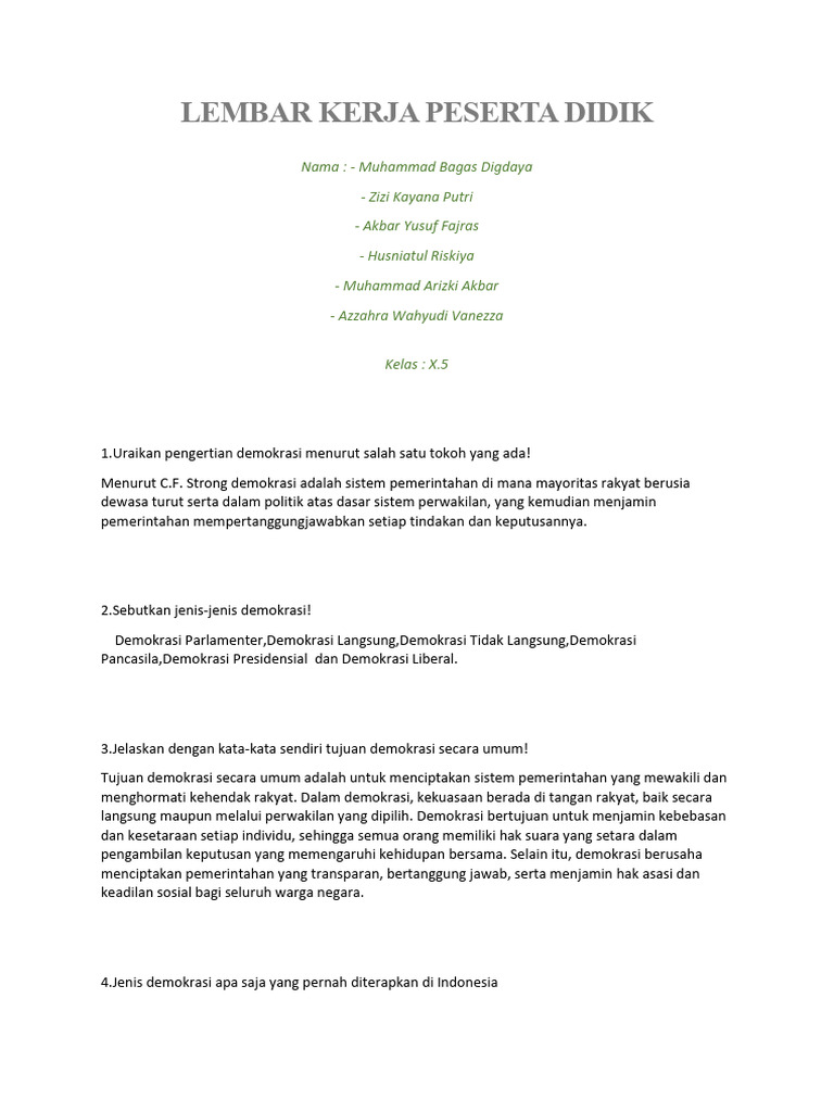 Lembar Kerja Peserta Didik p5 MKT | PDF