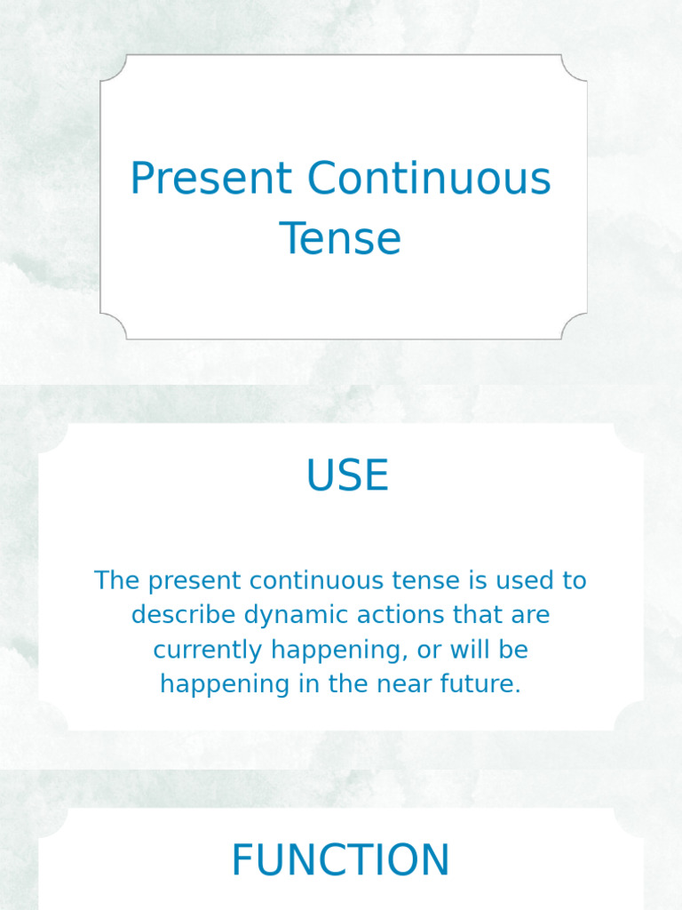 Present continuous | PDF