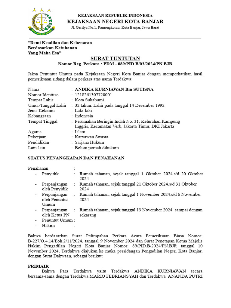 Contoh Surat Tuntutan | PDF