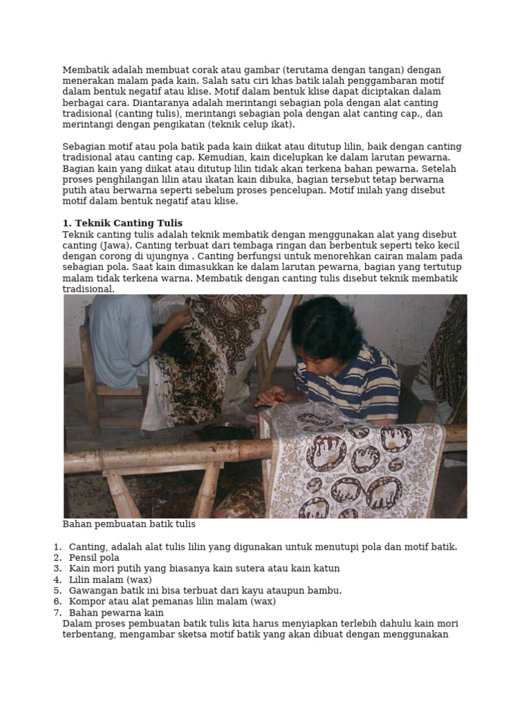 Panduan Membatik Tradisional | PDF | Griya & Taman | Seni