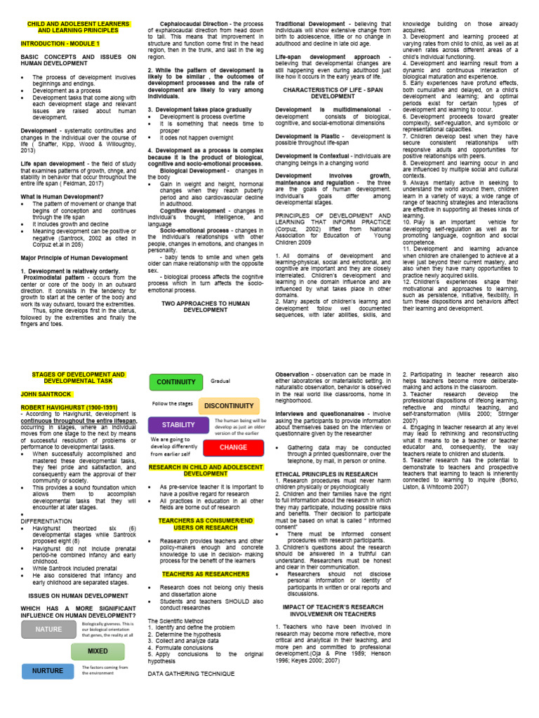 Child and Adolesent Midterm Reviewer | PDF | Language Acquisition | Cognitive Development