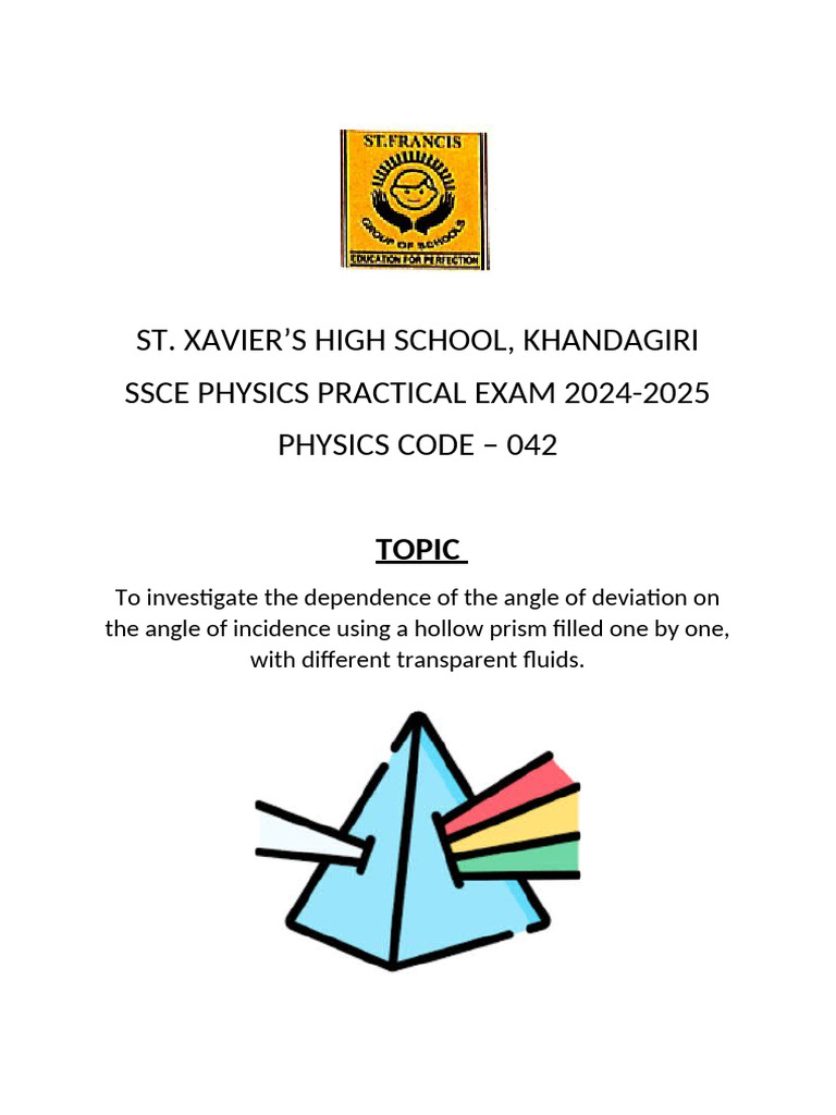 Angle of Deviation in Prism Experiment | PDF | Light | Color