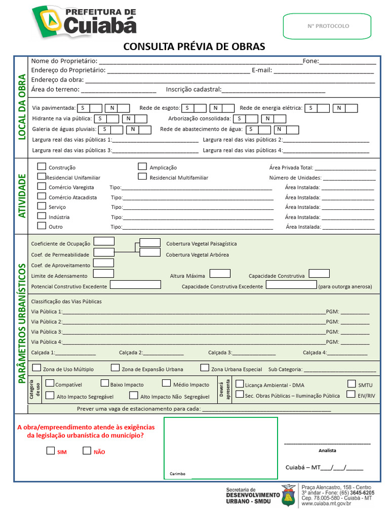 Formulario de Consulta Previa | PDF