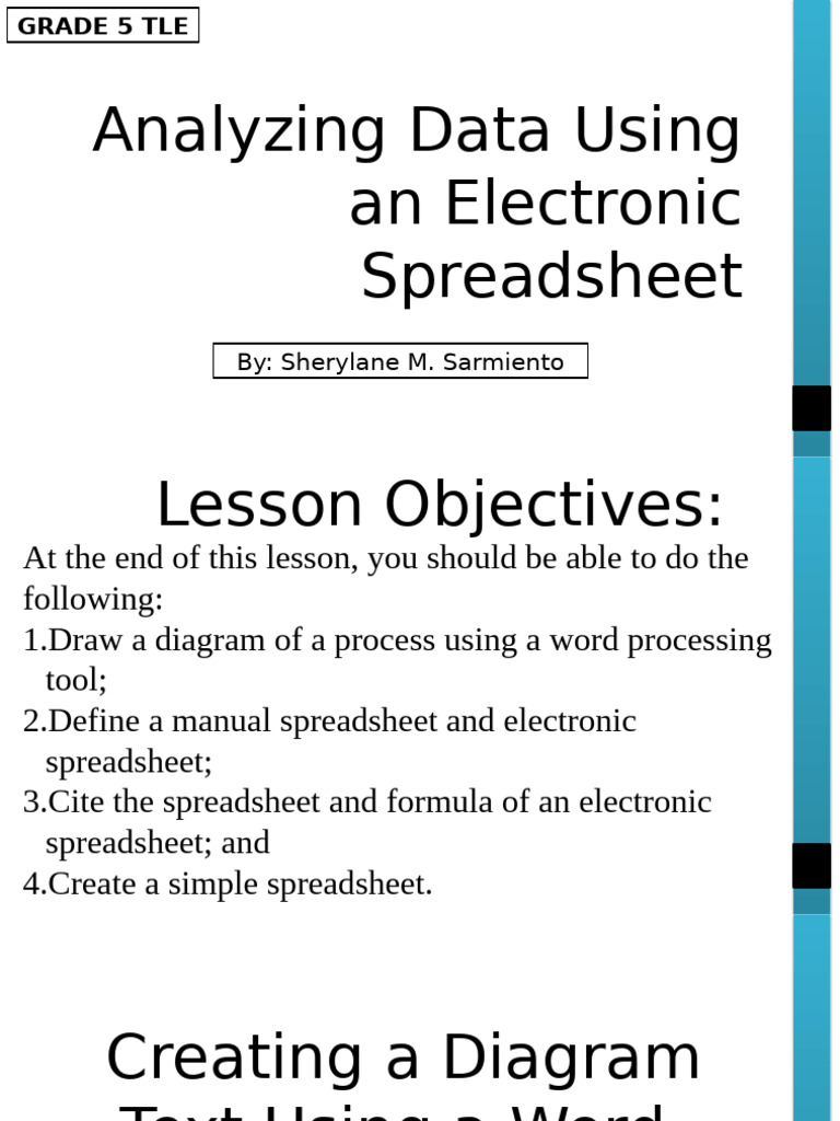 Grade 5 Guide to Electronic Spreadsheets | PDF | Spreadsheet | Microsoft Excel