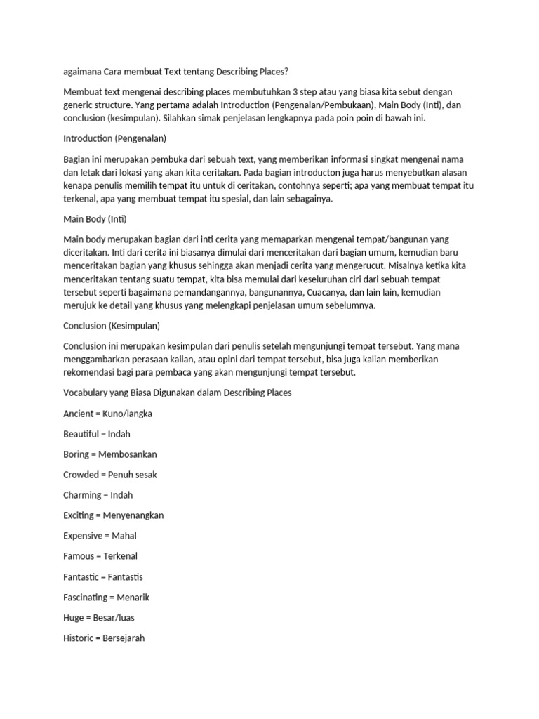 Describing Place | PDF