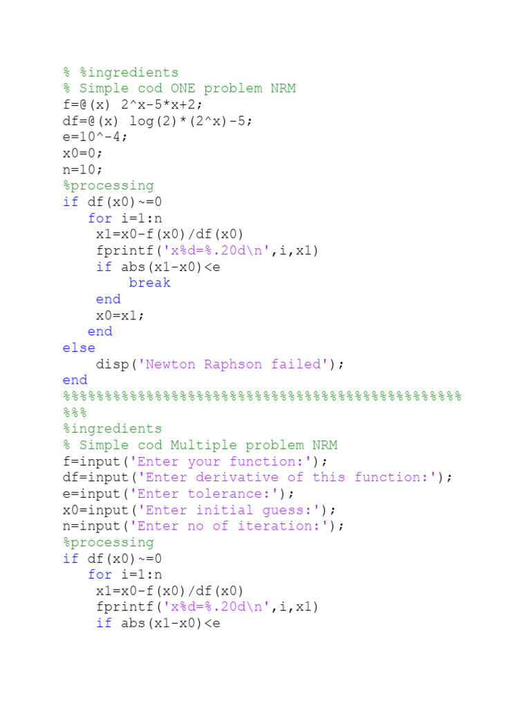 NR Matlab Cod PDF | PDF