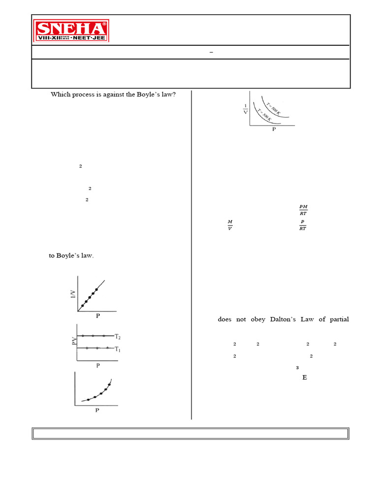 State Chem Objective Test - 05 | PDF | Gases | Intermolecular Force