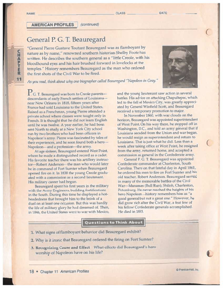 General PGT Beauregard | PDF