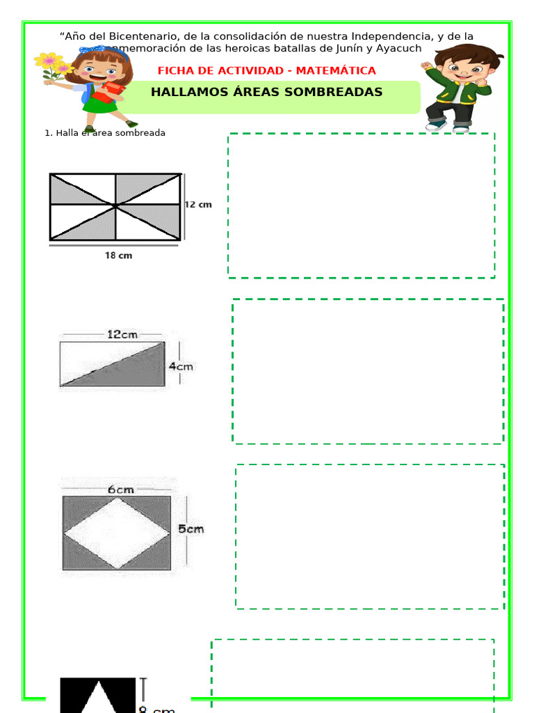 Ficha Hallamos Áreas Sombreadas | PDF