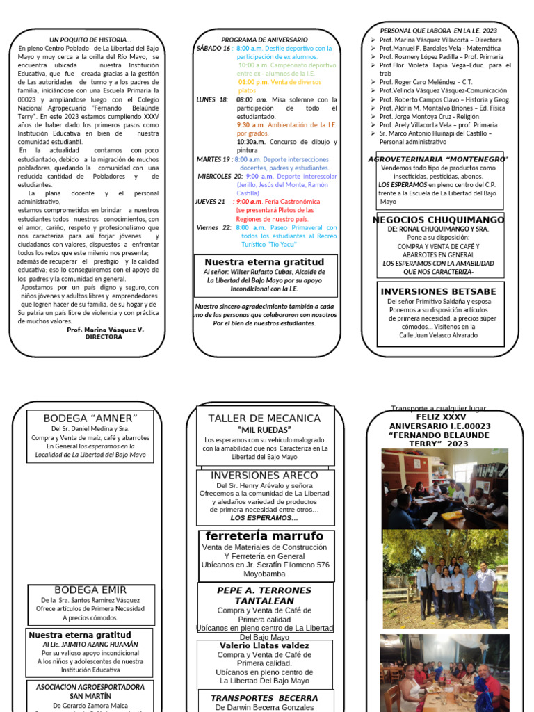 Triptico LLBM 2023 | PDF