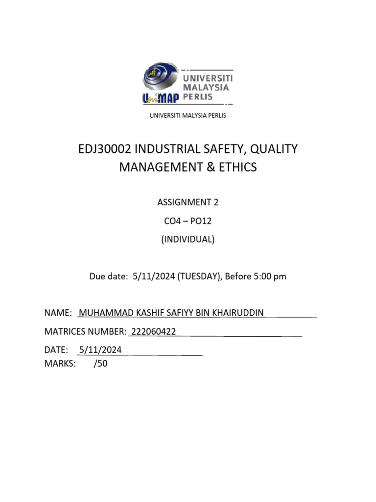 Assignment 2 Safety Kashif | PDF