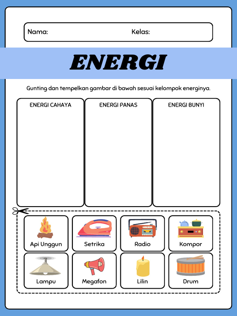 Lembar Kerja Sains Energi Biru Sederhana | PDF