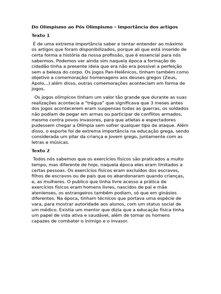 Do Olimpismo ao Pós Olimpismo - Gustavo Damiani | PDF | Apolo | Mitologia grega