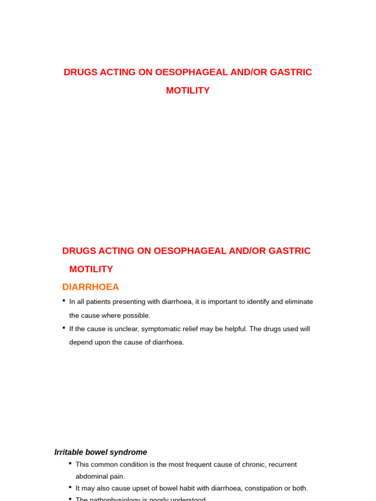 Anti Diarrhea Ls | PDF | Diarrhea | Morphine