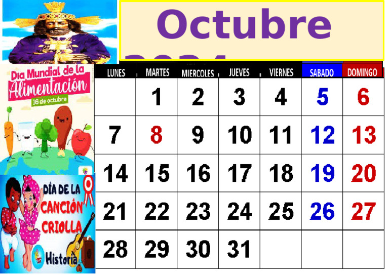 Calendario Octubre | PDF