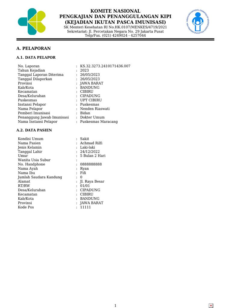 Surveilans KIPI Nenden R | PDF