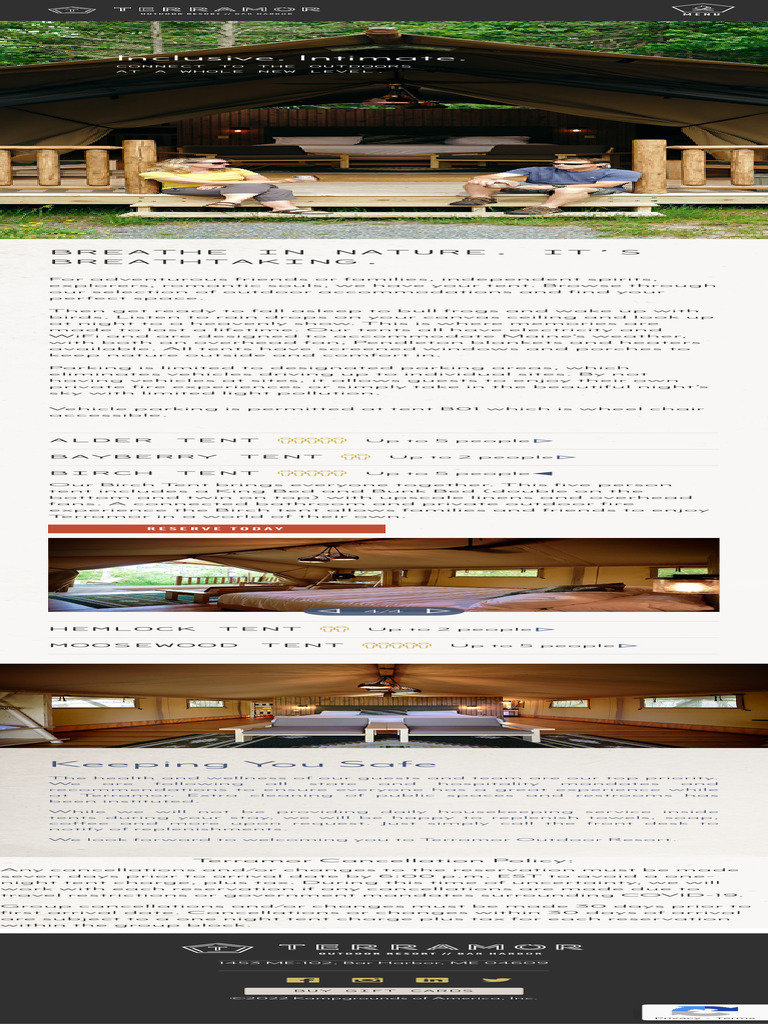 Glamping Tent Options - Terramor Outdoor Resort | PDF