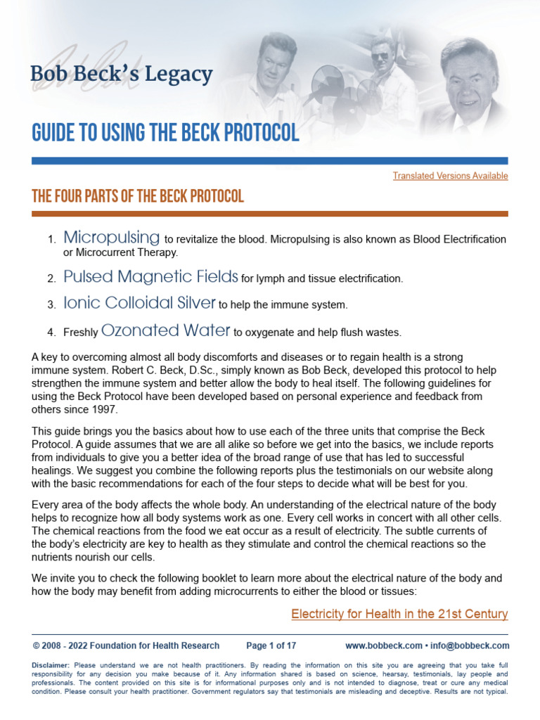 guide-to-using-the-beck-protocol | PDF | Dietary Supplements | Ozone