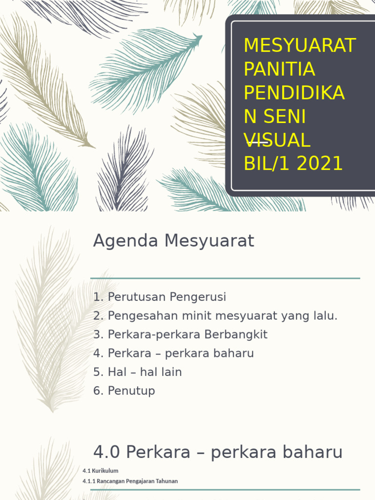 Mesyuarat Panitia PSV Bil 1 2021 | PDF