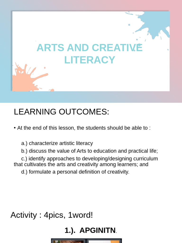 ARTS AND CREATIVE LITERACY Report WPS Office | PDF | Creativity | The Arts