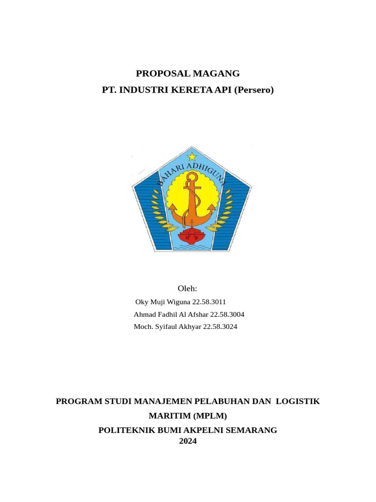 Proposal Magang di PT INKA 2025 | PDF | Bisnis