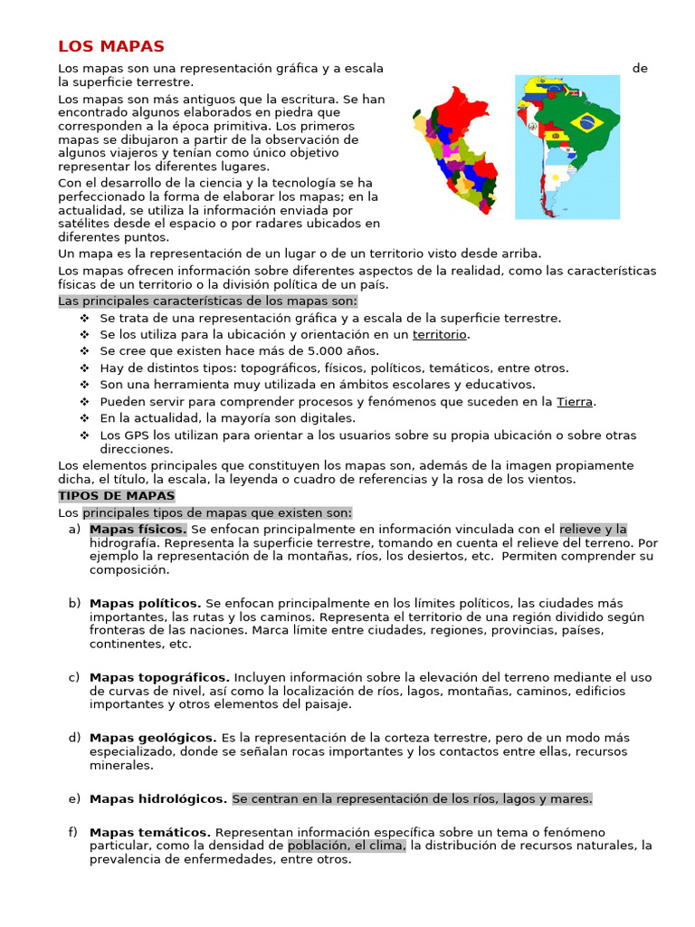 Lectura y Ficha Mapas P.S. | PDF | Mapa | Cartografía
