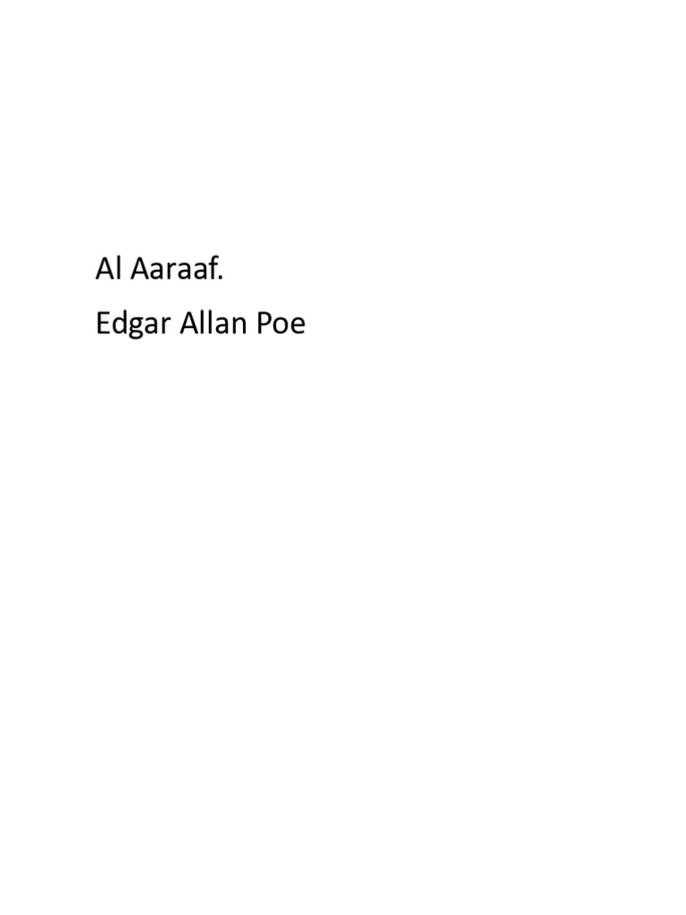 Al Aaraaf: Poema de Poe sobre la belleza | PDF | Amor | Cielo