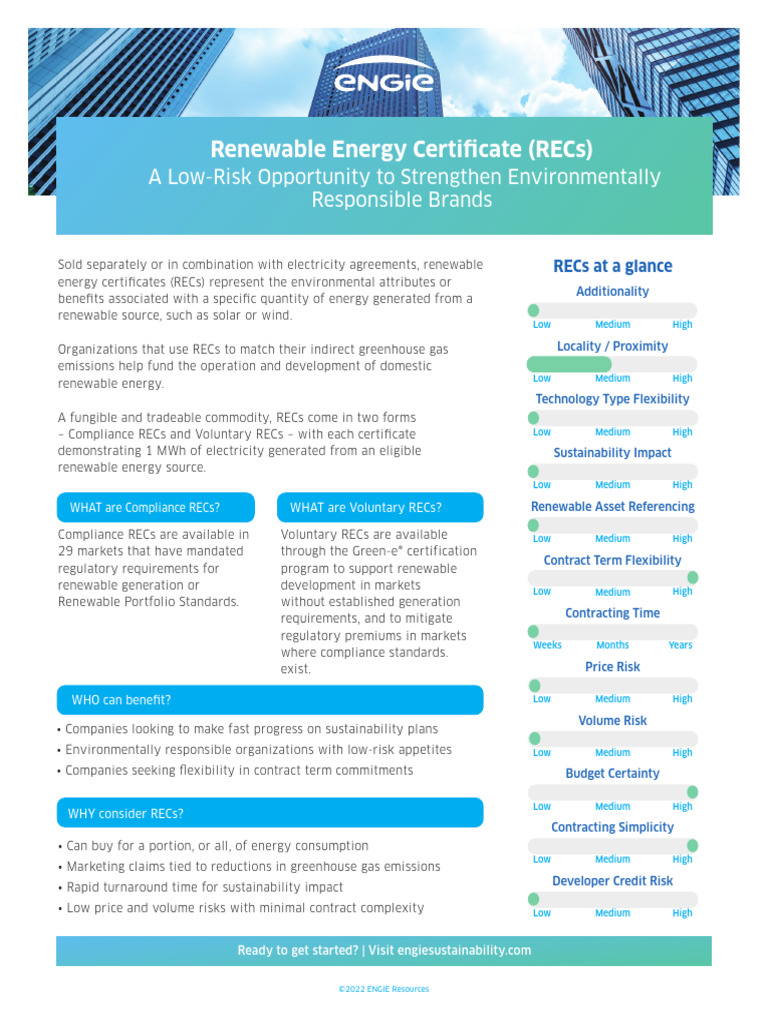 Final 110222 ENGIE-RECs | PDF | Natural Environment | Resource Economics
