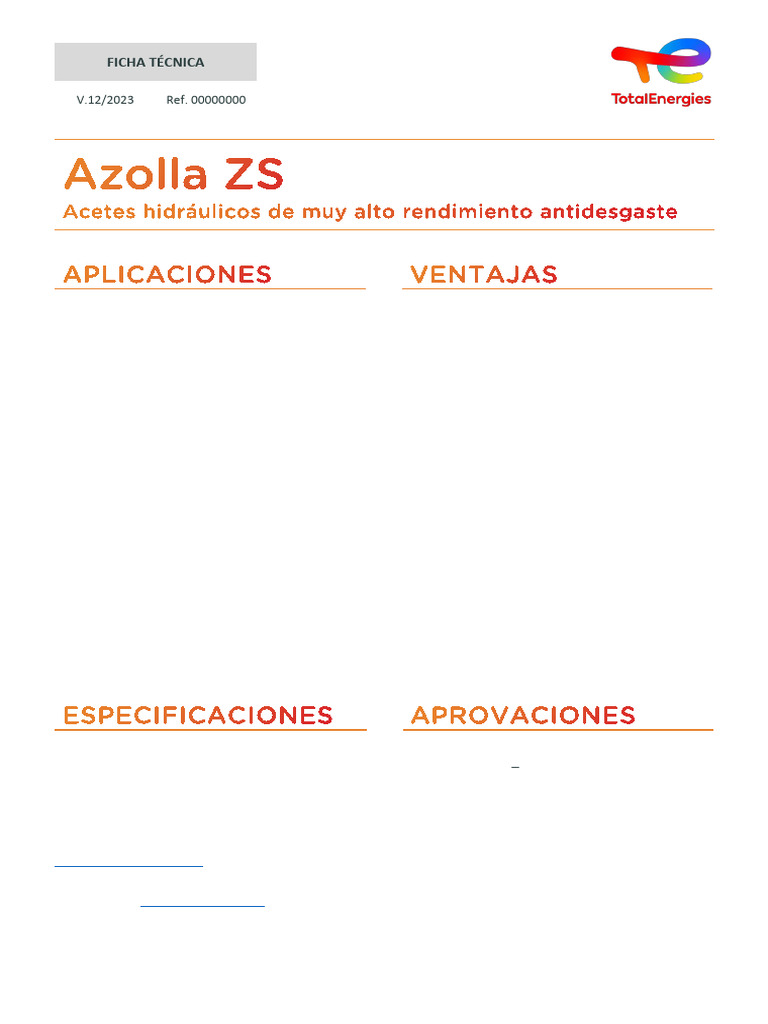 Total Azolla Zs 68 Tds | PDF | Lubricante | Rodamiento (Mecánico)