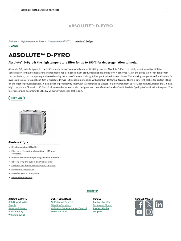 Absolute™ D-Pyro - Camfil | PDF | Home & Garden | Computers