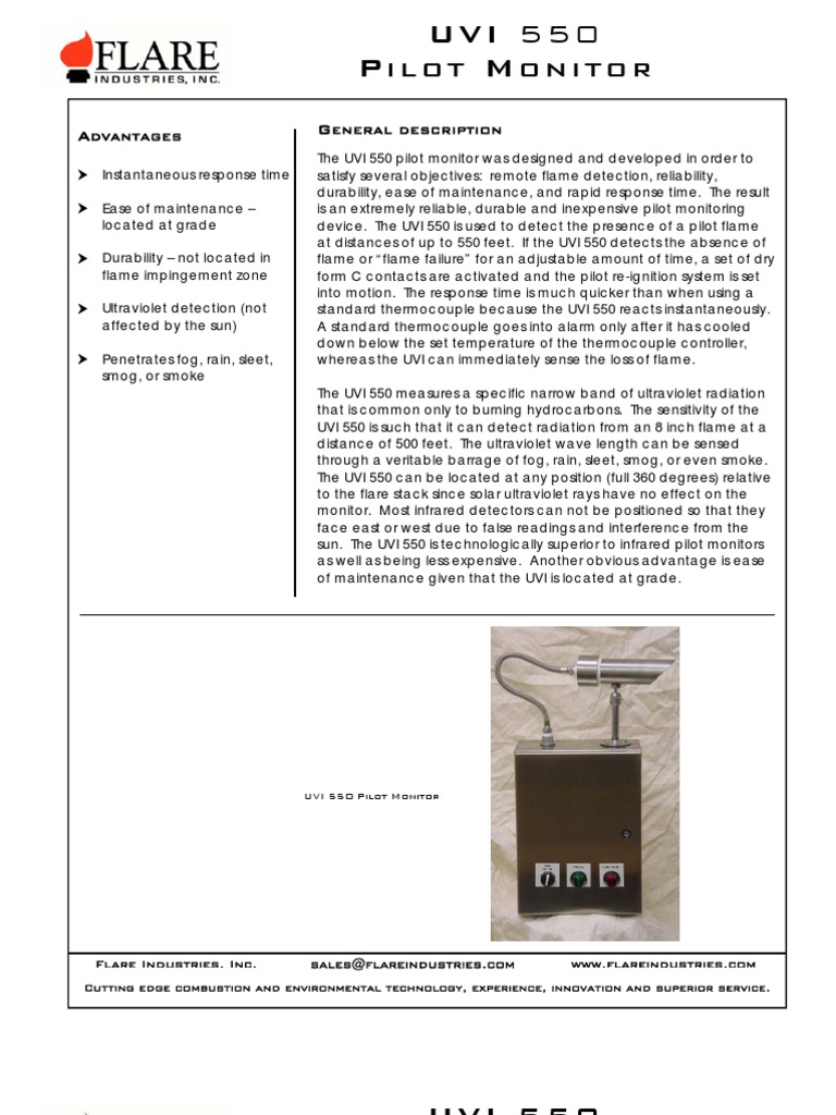 1 UVI 550 Pilot Monitor 1 | PDF | Thermocouple | Ultraviolet