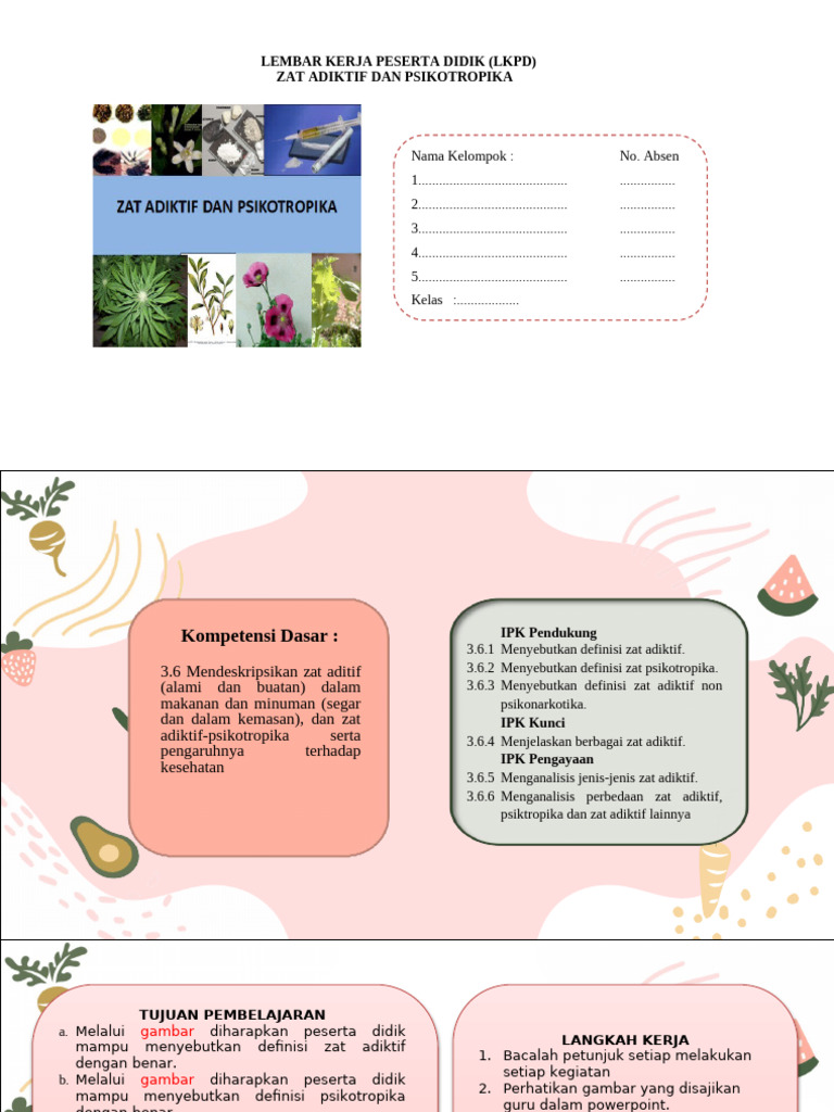 Zat Adiktif dan Psikotropika: LKPD | PDF | Sains & Matematika